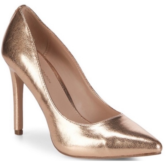 BCBGeneration | Shoes | Bcbg Metallic Rose Gold Heidi Pumps Heels Size ...